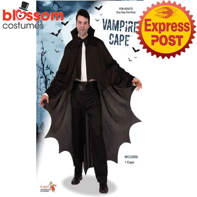 CA2051 VAMPIRE CAPE Bat Dracula Gothic Goth Vamp Halloween Scary Mens ...