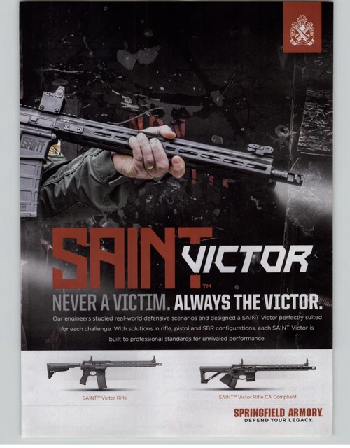 2019 SPRINGFIELD ARMORY Saint Victor Rifle Promo Magazine Print Ad Gun ...
