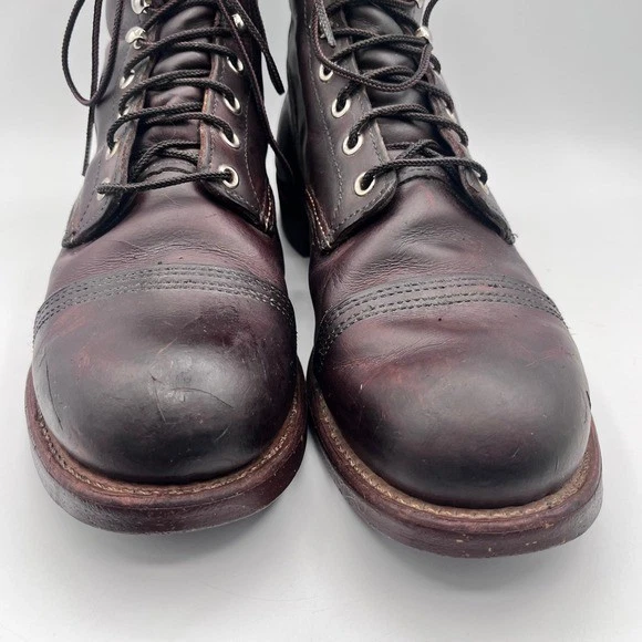 RED WING IRON Ranger 8111 Men's Boots Brown Leather Cap Toe USA Made ...