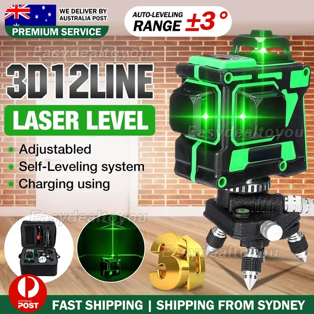 LASER LEVEL GREEN Light 3D 4/8/12 Lines Self Leveling 360° Rotary ...