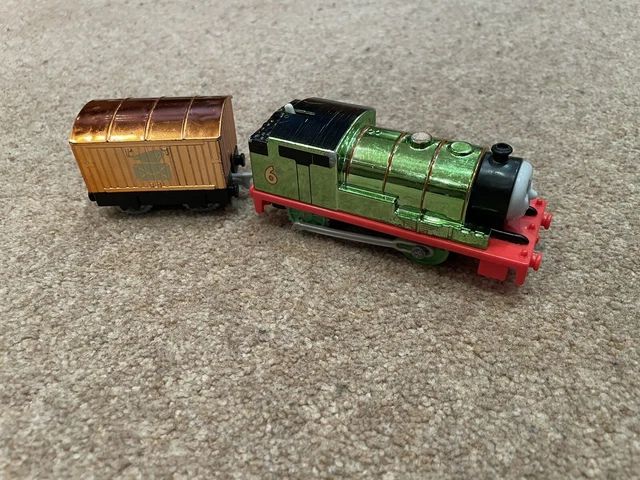 THOMAS & FRIENDS Trackmaster Celebration Metallic Percy With Tender ...