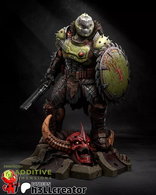DOOMGUY FAN ART BY H3LLCREATOR 1:6 Statue Resin 3D Printed DIY Model ...