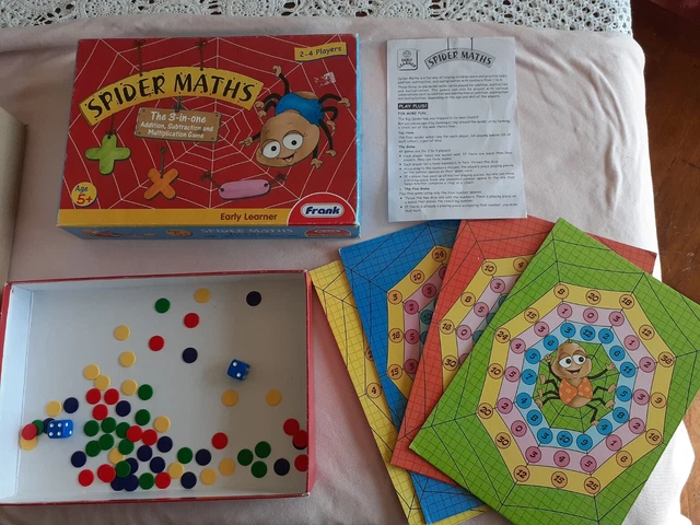 SPIDER MATHS BOARD Game, Addition, Subtraction & Multiplication 4 Early ...
