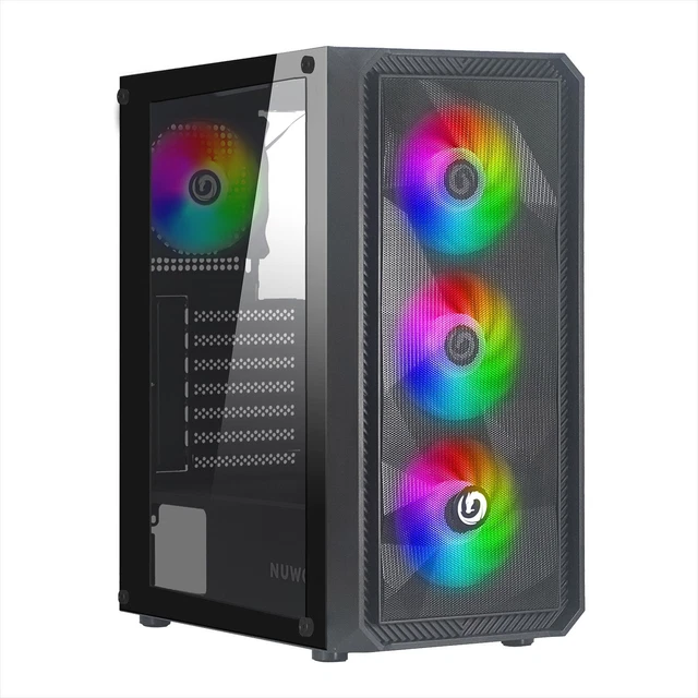 CASE ATX PC Gaming 4 Ventole Argb Indirizzabile Front Mesh Side Vetro ...