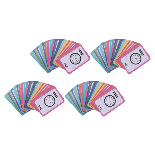 4 BOXES LEARNING Clock Telling Time Flashcards Baby Arabic Numerals Toy ...
