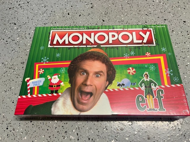 MONOPOLY ELF BOARD Game Buddy The Elf Family Christmas Game - NEW ...