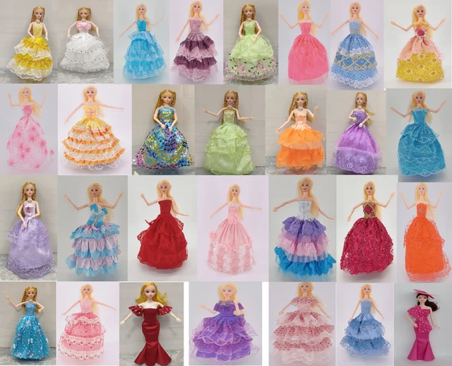 PRETTY-BARBIE.DOLL.SIZED CLOTH/ACCESSORY@@ANY 2 pc Dresses&2 Pair Shoes ...