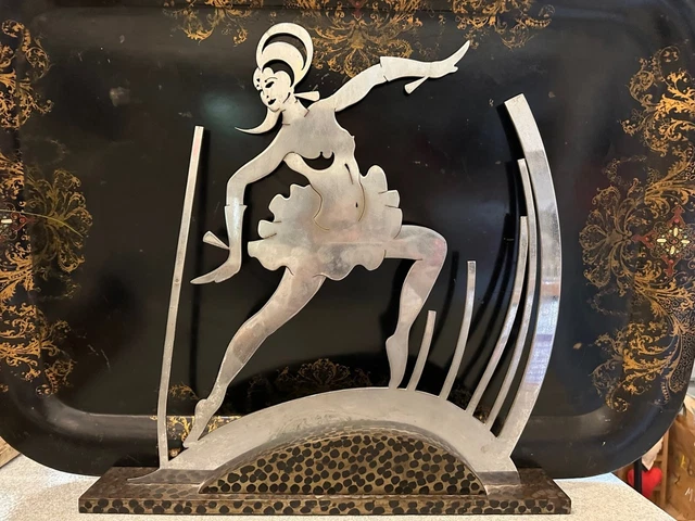 IMPORTANTE SCULPTURE ART Deco Josephine Baker Metal & Socle Metal ...