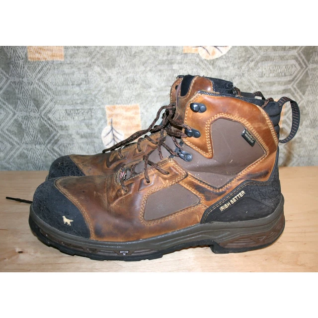 IRISH SETTER BROWN Leather Steel Toe Work Boots Zippered 13 W £19.36 ...