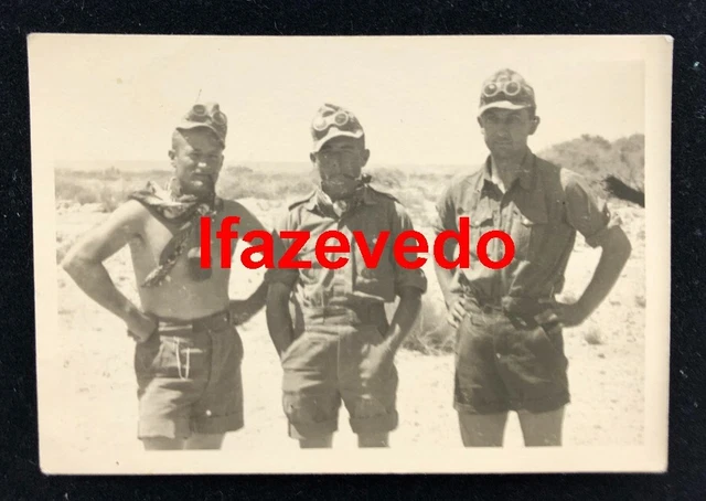 WW2 PHOTO GERMAN DAK AFRIKA KORPS SOLDIERS WITH CAP GOGGLES and UNIFORM ...