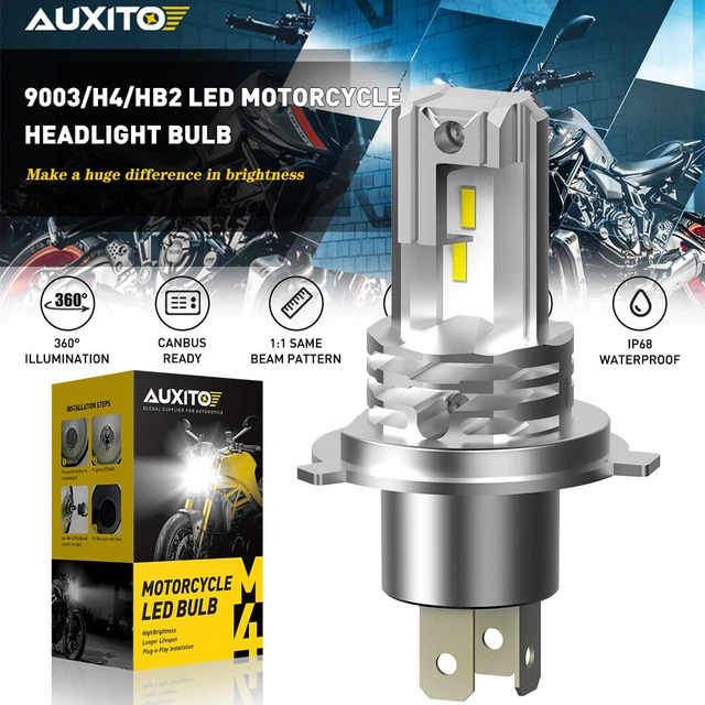 WHITE H4 9003 LED Bulb HS1 Replacement High/Low Beam Motorcycle Headlight 6000K £16.20 - PicClick UK