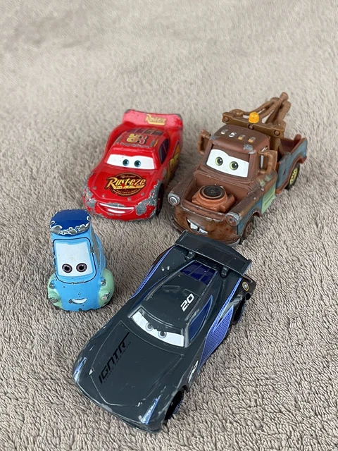 DISNEY PIXAR CARS Mater, Guido, Lightning McQueen & Jackson Storm ...