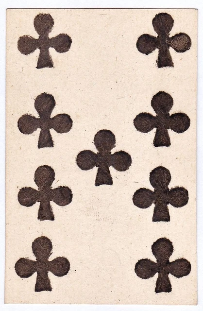 KREUZ 9 NINE of clubs Spielkarte playing card carte a jouer 18. Jh. EUR ...
