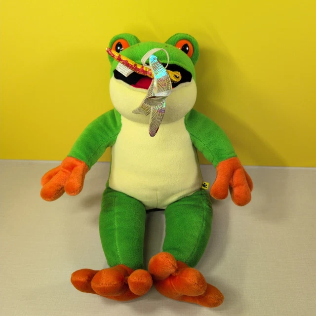 BUILD A BEAR 2006 RARE Tree Frog Plush Toy & Magnetic Fly Wristie ...