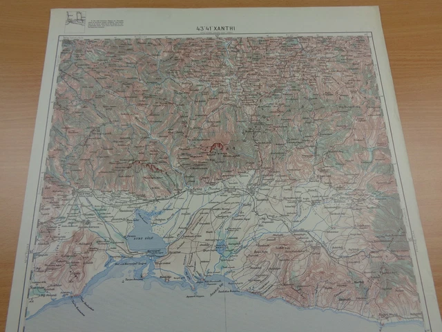 WW2 THIRD REICH map of "XANTHI" (GREECE) pre-GERMAN INVASION ...