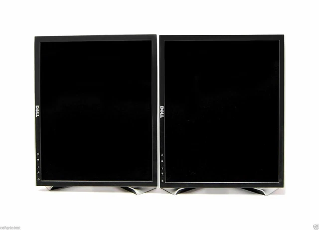 🔥DUAL DELL ULTRASHARP 1907FP Silver/ Black 19-inch Gaming LCD Monitors ...