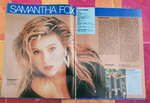 MAGAZINE TOP 50 84 Sans Poster Samantha Fox Herbert Leonard Pet Shop ...