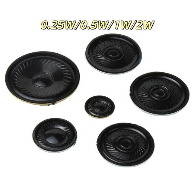 SMALL SPEAKERS 8 Ohm 0.25W/0.5W/1W/2W Round Speaker Loudspeaker Various ...
