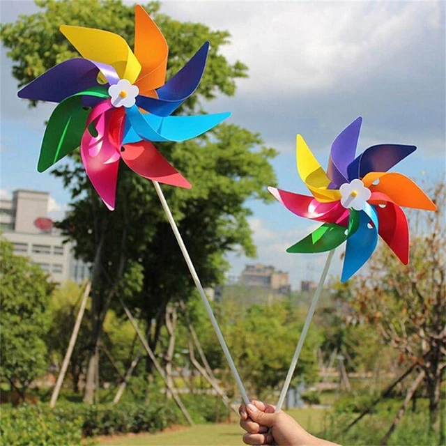 MOULIN VENT En Plastique Color Jardin Cour F te Spinner Jouet Pour ...