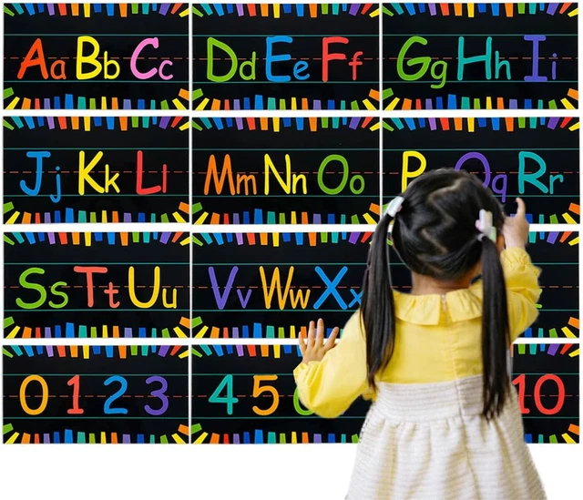12 ALPHABET BULLETIN Board Strips, Alphabet Chart and Number Line for ...