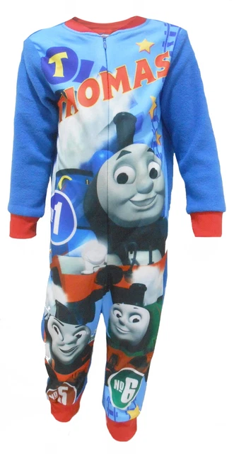 THOMAS THE TANK Engine "No 1" Boys Fleece Feel One Piece Sleepsuit 18 ...