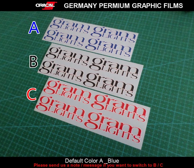 4 PICS GRAM LIGHTS Wheel JDM Vinyl Sticker For Universal fit ( 76 mm x ...