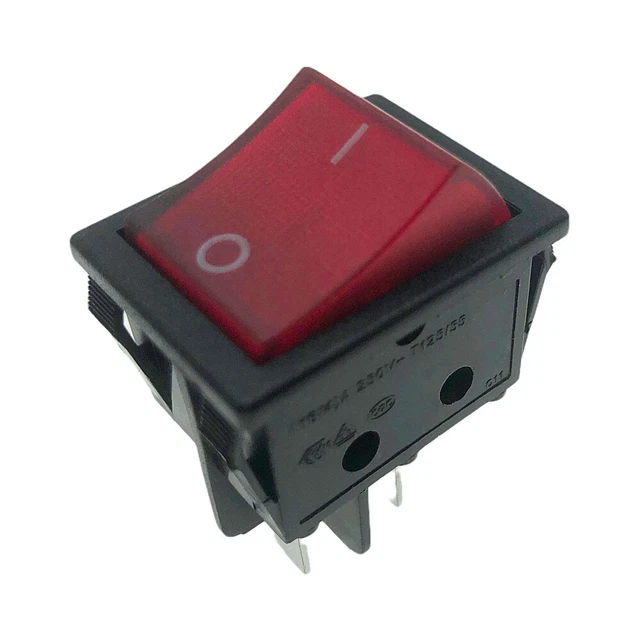 NEW CANAL ROCKER Switch R Series Red Illuminated Double Pole 20A 16A 4 ...