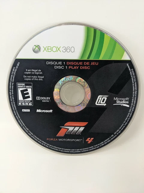 FORZA MOTORSPORT 4 Disc One Play Disc Racing Microsoft Xbox 360 DISC ...