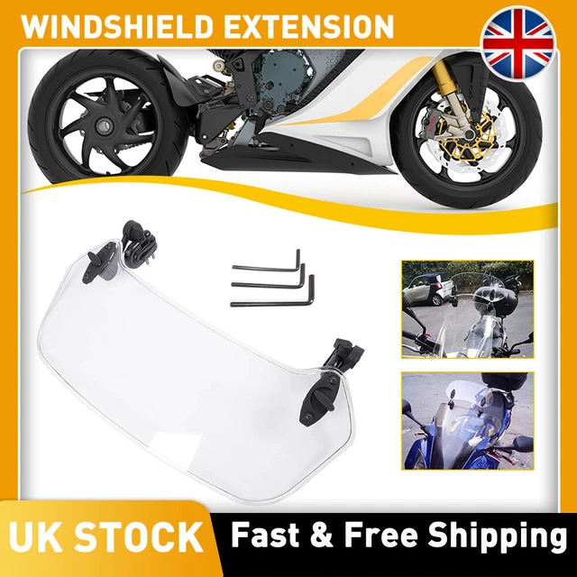 MOTORCYCLE WINDSHIELD CLIP Extension Spoiler Adjustable Wind Deflector ...