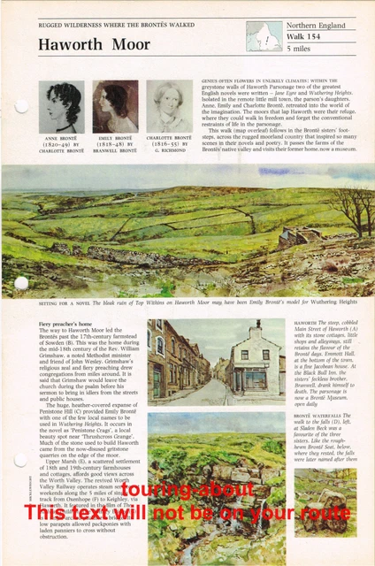 HAWORTH MOOR YORKSHIRE Vintage Walking Route & Map circa 1975 #154 £3. ...