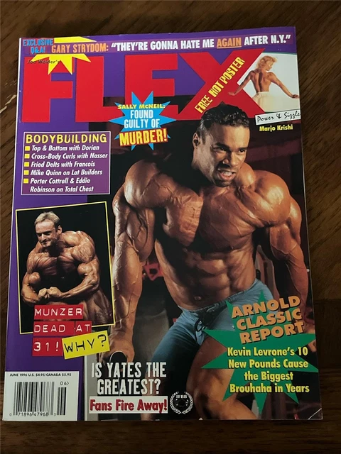 FLEX BODYBUILDING MUSCLE magazine KEVIN LEVRONE/Marjo Krishi poster 6 ...