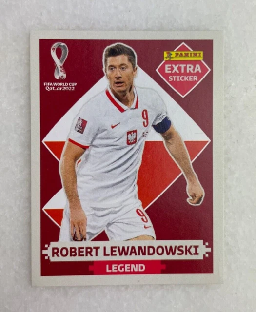 PANINI WM 2022 World Cup Qatar Extra Sticker ROBERT LEWANDOWSKI BURGUND ...