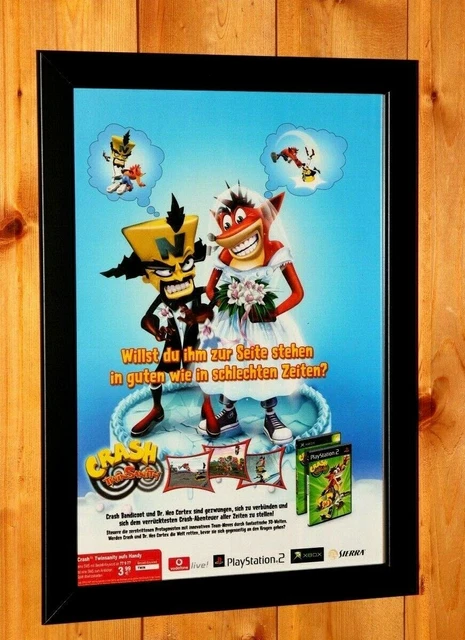 2004 CRASH TWINSANITY Xbox PS2 Old Promo Poster Ad / Art Print Framed £ ...