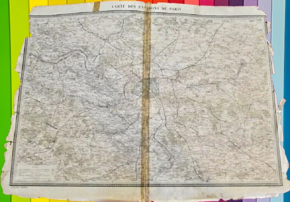 ANTIQUE MAP GEOGRAPHY Towards 1899 Of Around de Paris France Very Exact ...