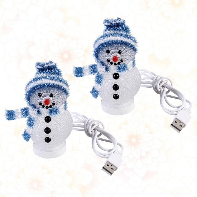 2 PCS SNOWMAN Christmas Lights Usb Customized Desktop Decor Lighted £11 ...
