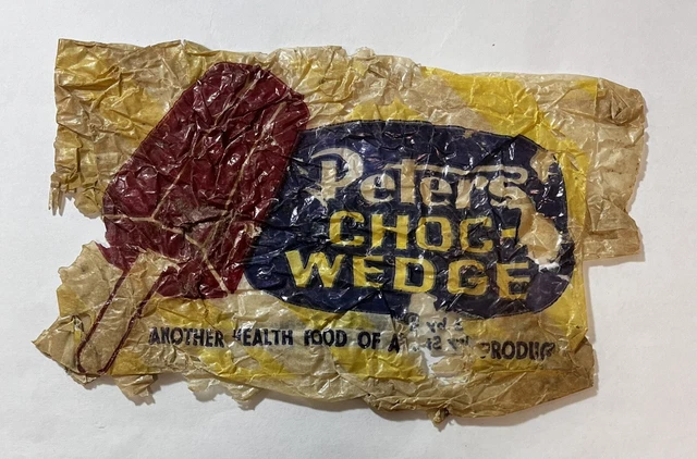 VINTAGE PETERS CHOC Wedge Ice Cream Wrapper (Poor Cond) $10.00 ...