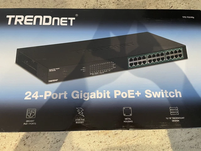 TRENDNET 24-PORT GIGABIT Poe+ Switch - 24 Ports - 10/100/1000 BRAND NEW ...