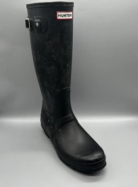 HUNTER WELLIES ORIGINAL Tall Black Wellington Boots Mens Uk 10 W23499 £ ...