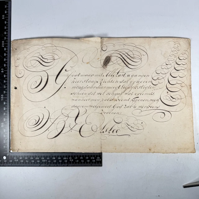 DUTCH HOLLAND CALLIGRAPHY Example c1850 Original Penmanship £11.99 ...