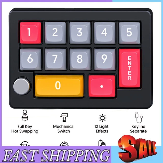 13 KEY WIRED Macro Programmable Mechanical Gaming Keyboard Fully Hot ...