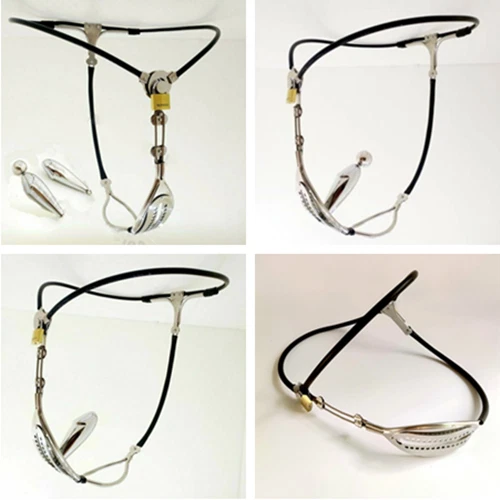 STAHL FRAUEN VERSTELLBARE Unsichtbar Keuschheitsgürtel mit Stopper Chastity Belt EUR 49,97 ...