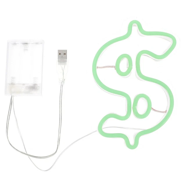 DOLLAR NEON SIGN LED Neon Lights Bedroom Night Lamp Neon Signs for Wall ...