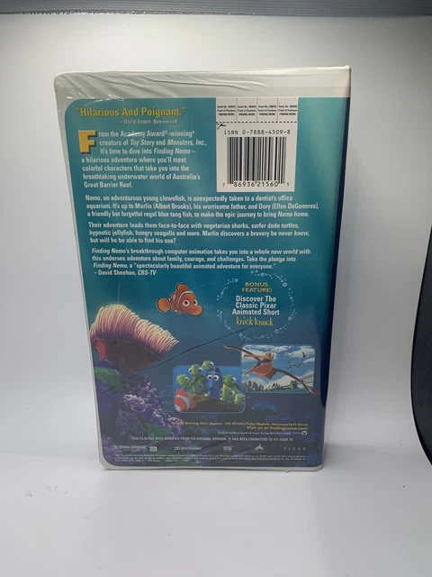 FINDING NEMO (VHS, 2003) Walt Disney Pixar Studios Blue Lid Great ...