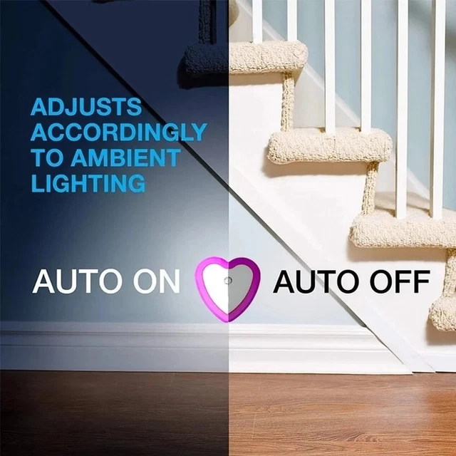 MINI LED NIGHT Light EU/US Plug in Dusk to Dawn Sensor Wall Nights Lamp ...