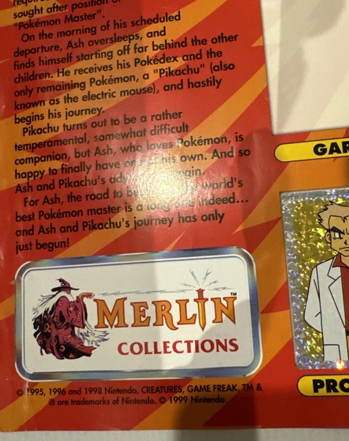 POKEMON MERLIN STICKER Album 1999 Wall Chart POSTER ONLY *With 4 ...