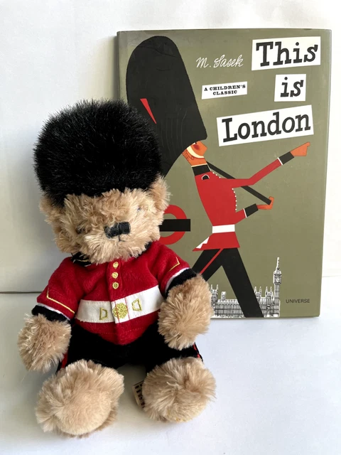 LONDON TEDDY BEAR soft toy Buckingham Palace Guard & This is London ...