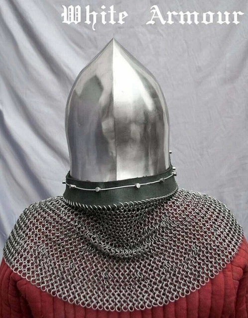 CUSTOM VIKING HELMET 18 Gauge Steel Tournament Bascinet Helmet With ...