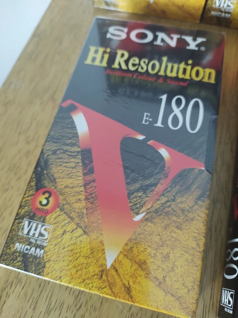 VINTAGE NEW SONY Hi Resolution E-180 VHS Blank Tape Bundle X5 £10.95 - PicClick UK
