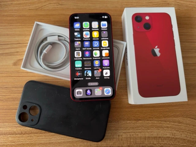 APPLE IPHONE 13 mini RED - 256 Go - Déverrouillé + COQUE - PARFAIT ETAT ...