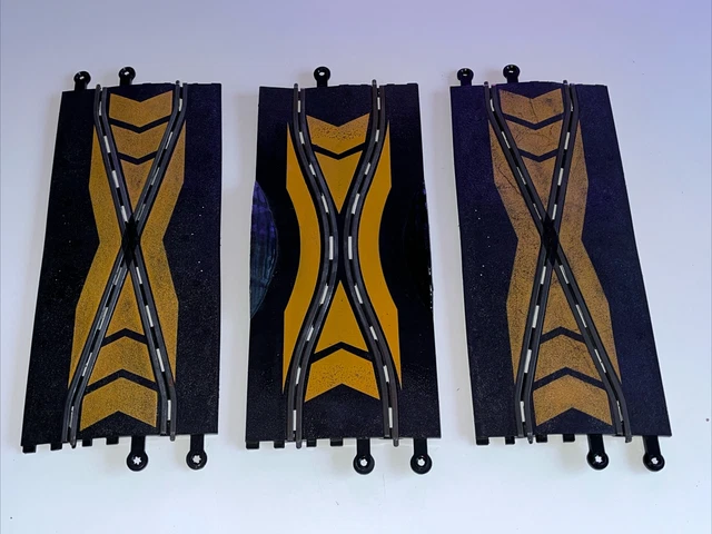VINTAGE SCALEXTRIC CLASSIC Crossover Track pieces X3 Chicane Yellow ...